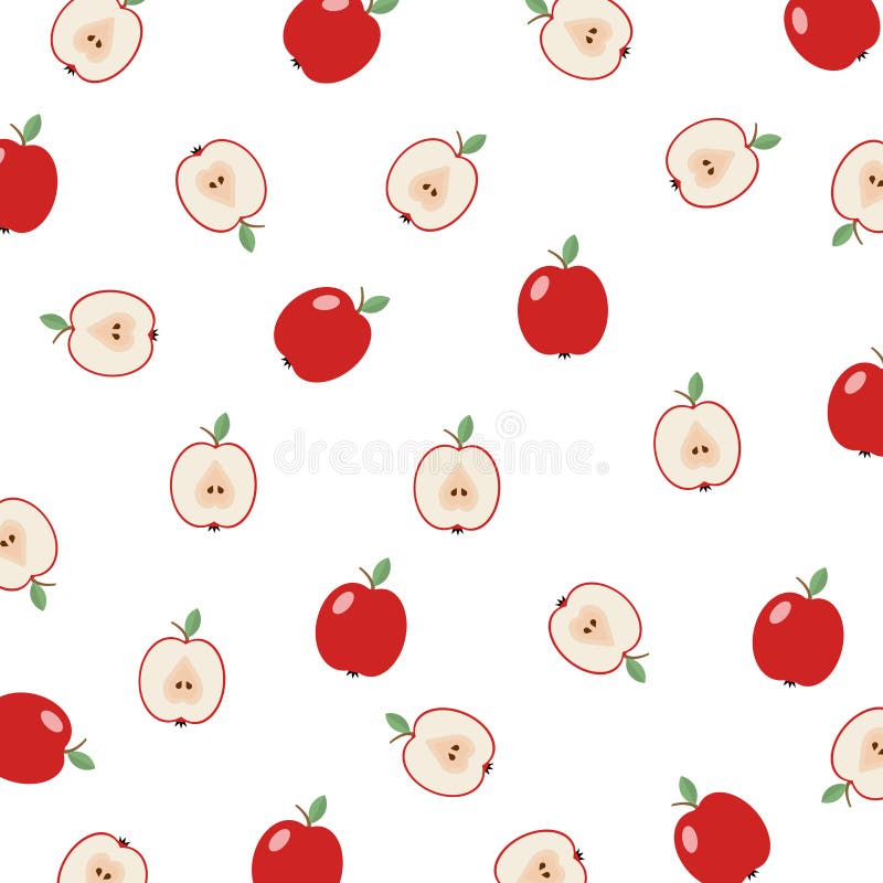 Red Apples, Fruit Pattern, Background Vector Illustration Stock Vector ...