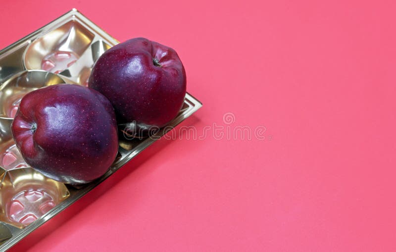 Red Apples on a Gold Substrate. Fresh Apples Stock Photo - Image of ...
