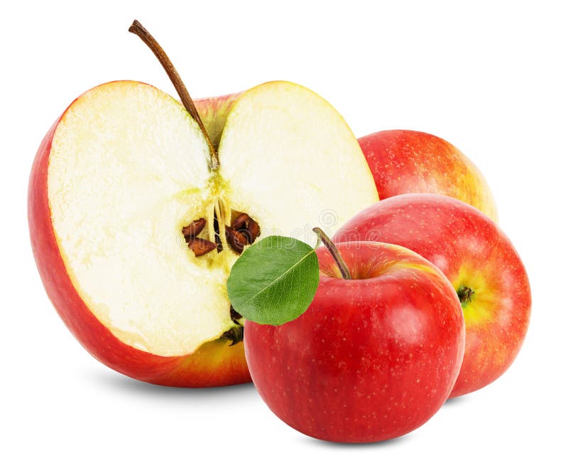 Half of Red Apple Isolated on a White Background Stock Photo - Image of ...