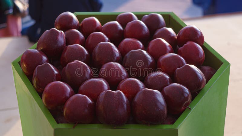 Red Apples are Picked at the Store Counter Stock Image - Image of store ...