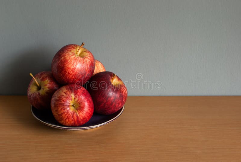 Red Apples on Plate stock image. Image of home, plate - 13162643