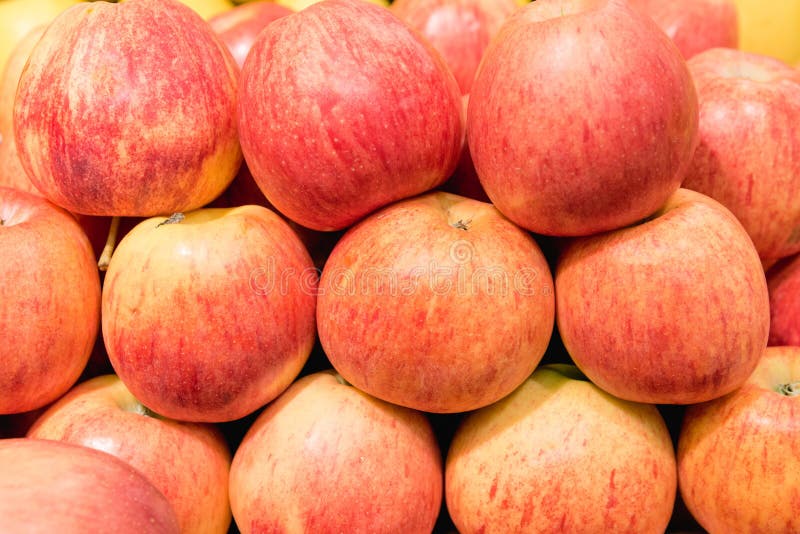 Red apples in rows stock photo. Image of healthy, group - 94039172