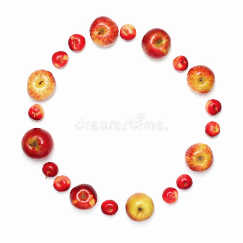 Circle of Apples and Pears Isolated on White Stock Image - Image of ...