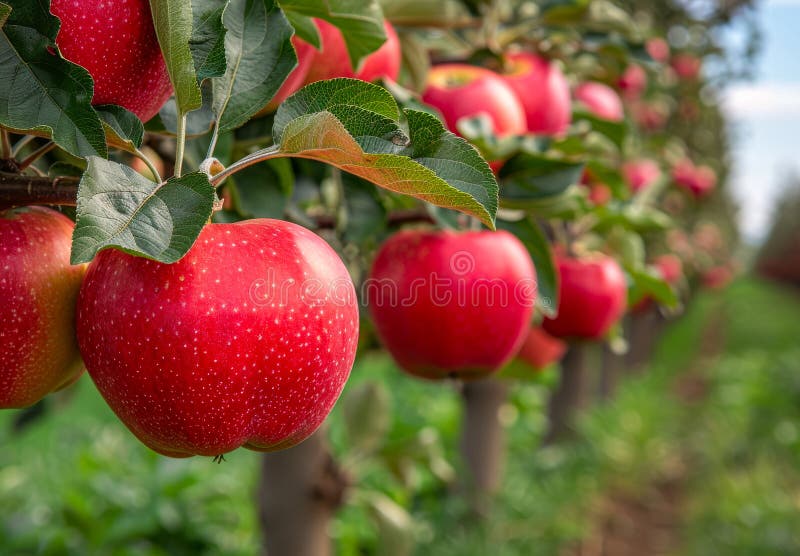 Red Apples on the Tree in the Orchard Stock Image - Image of gardening ...