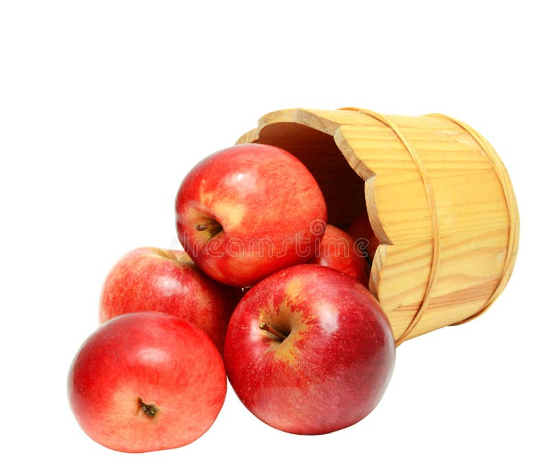 Red Apples in Wooden Bucket Stock Image - Image of organic, vegetarian ...