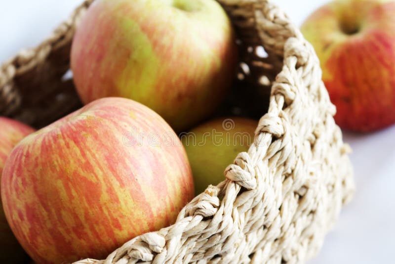Red Apples Zoom in a Basket Stock Photo - Image of family, headphones ...