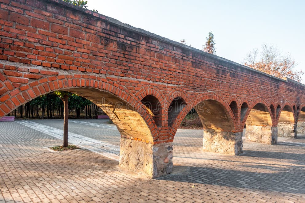 A Red Arch Bridge from Ancient Times Stock Image - Image of bridge ...