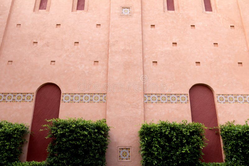 Red Arch Decorated Wall Mosaic Stock Image - Image of traditional ...