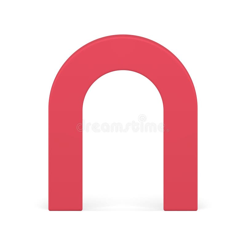 Red Arched Entrance Curved Column Decor Geometric Shape Architecture ...