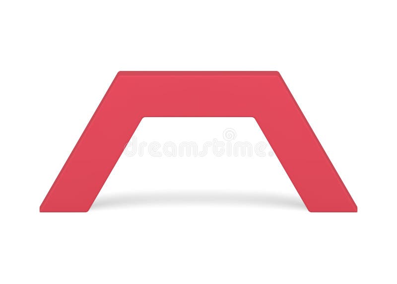 Red Architectural Angled Arch Geometric Podium 3d Element Minimalist ...