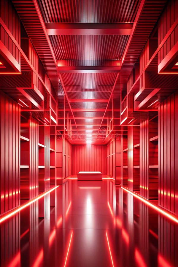 Red Architectural Design with Lighting Stock Illustration ...