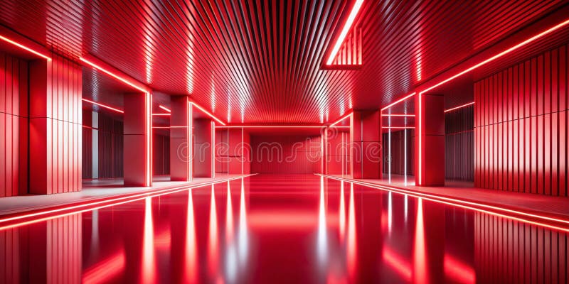 Red Architectural Design with Lighting Stock Illustration ...