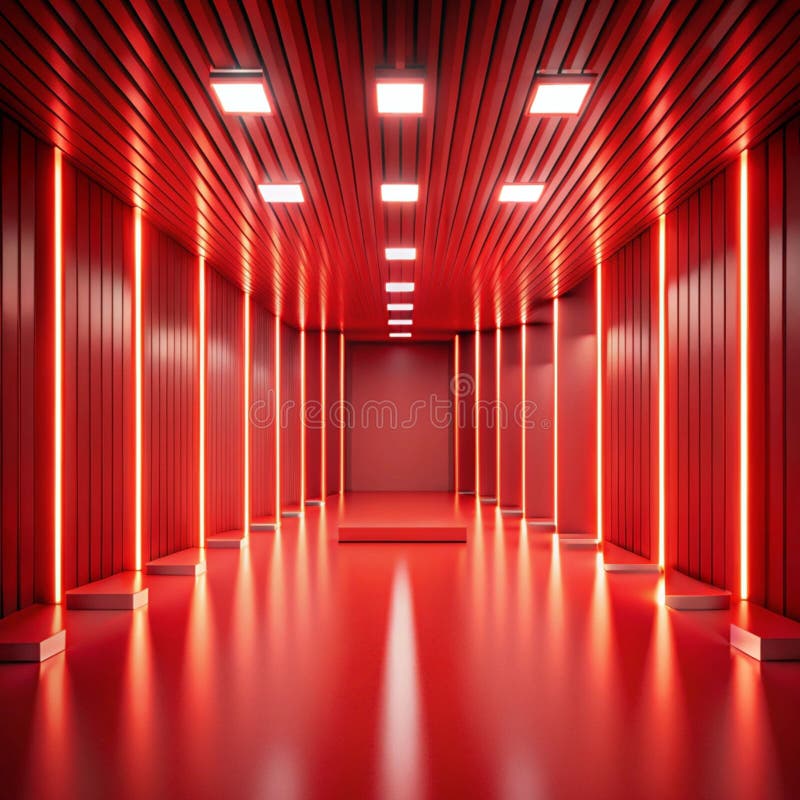 Red Architectural Design with Lighting Stock Illustration ...