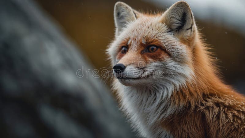 A Red Arctic Fox Looking Over His Also Known As Shoulder. Stock Image ...