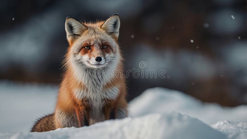 A Red Arctic Fox Looking Over His Also Known As Shoulder. Stock Image ...