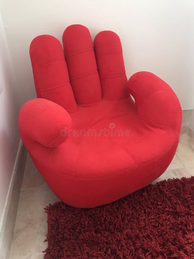 Red Armchair in the Shape of a Hand Stock Image - Image of shape, hand ...