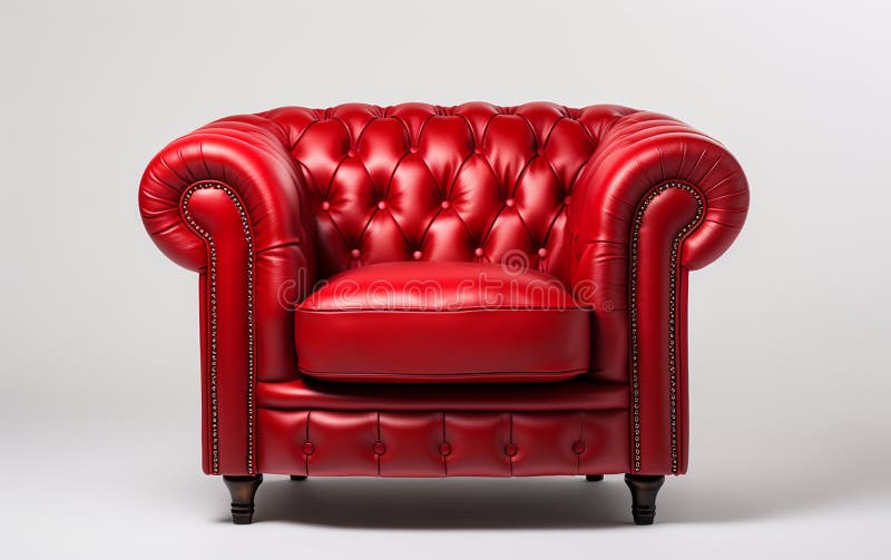 Red Armchair on a White Base -Generative Ai Stock Illustration ...