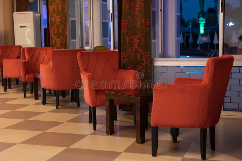 Red Armchairs in the Living Room Stock Image - Image of luxury, wall ...