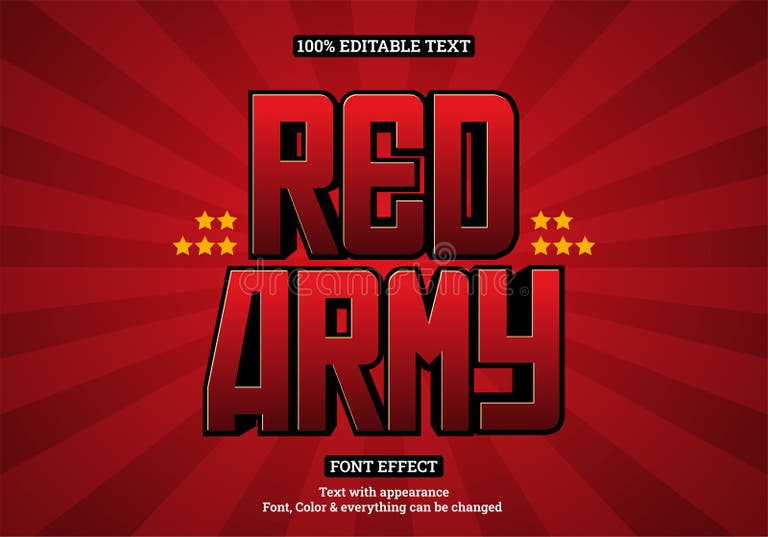 Red Army Text Effect, Editable Text Effect Stock Vector - Illustration ...