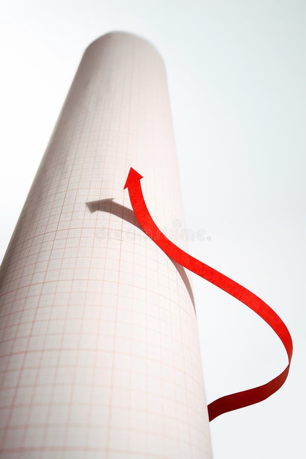 Red Arrow Against Graph Paper. Conceptual Image Stock Illustration ...