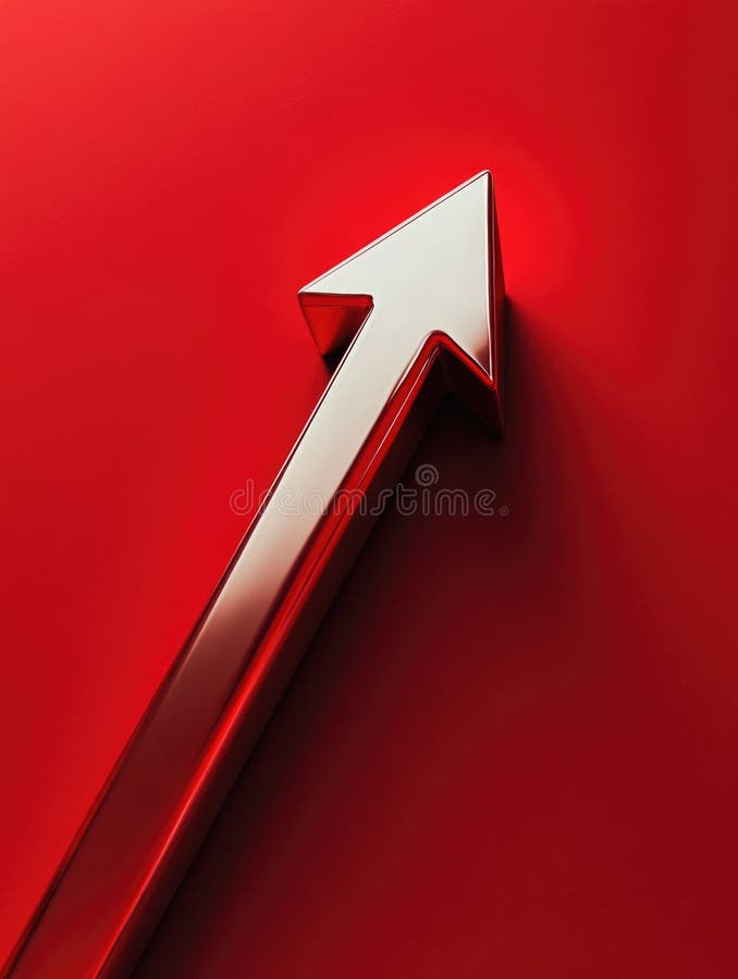 Red Arrow on Red Background Stock Illustration - Illustration of arrow, indicator: 381262680