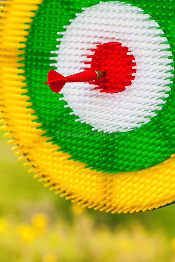 Red Arrow in a Multi-colored Target Stock Photo - Image of archer ...