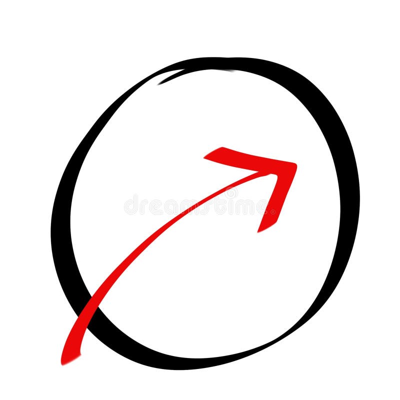 Red Arrow with Black Round Border Stock Vector - Illustration of ...