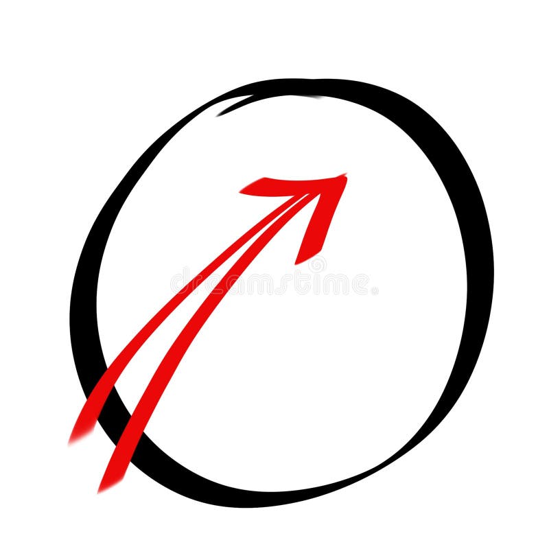 Red Arrow with Black Round Border Stock Vector - Illustration of design ...