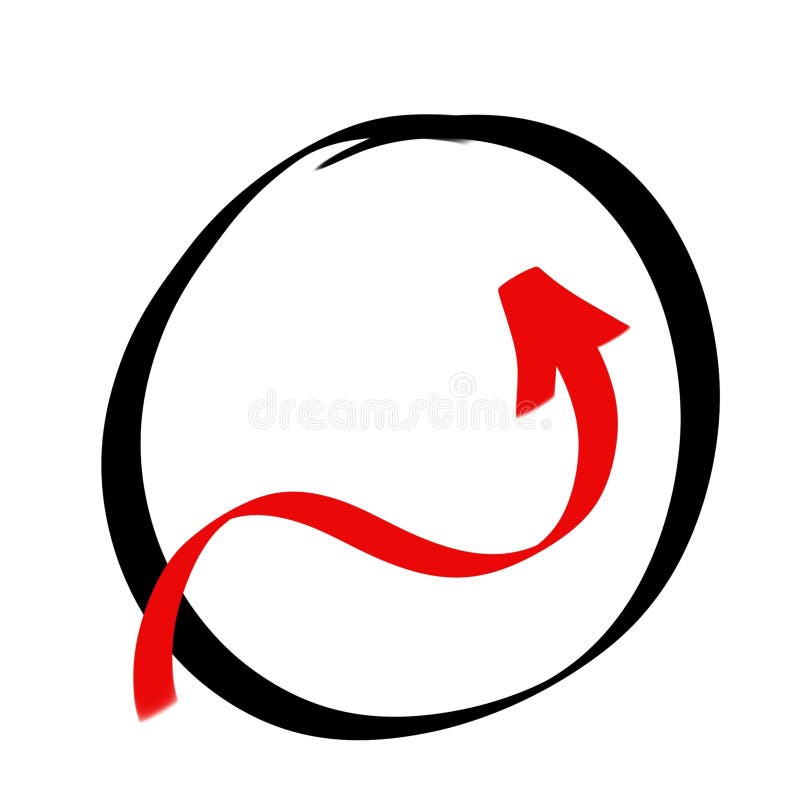 Red Arrow with Black Round Border Stock Vector - Illustration of brand ...