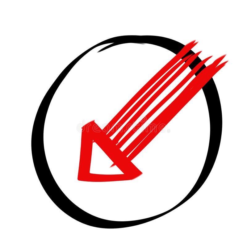 Red Arrow with Black Round Border Stock Vector - Illustration of ...
