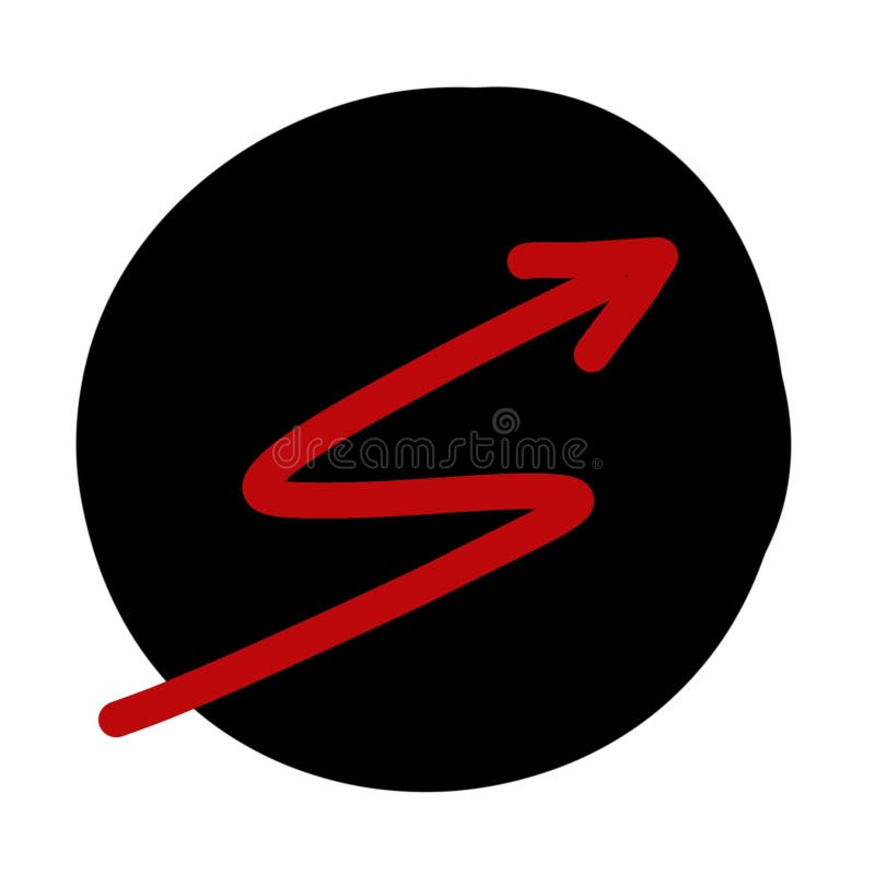 Red Arrow with Black Round Border Stock Vector - Illustration of ...