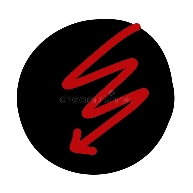 Red Arrow with Black Round Border Stock Vector - Illustration of ...