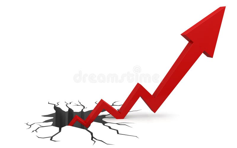 Red Arrow Break Out from Ground Stock Illustration - Illustration of ...