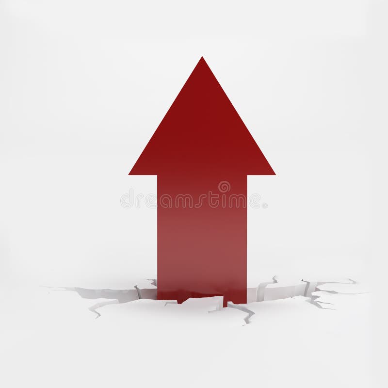 Red Arrow Coming Out the Ground Stock Illustration - Illustration of ...