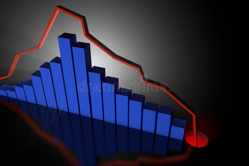 Red Arrow Crashes through the Ground. 3d Rendering Stock Illustration ...