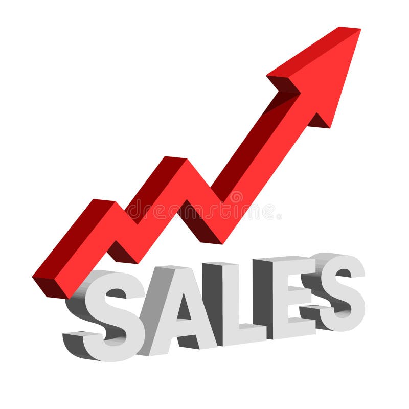Red Arrow Up Increasing Sales Vector Illustration Stock Vector - Illustration of marketplace ...