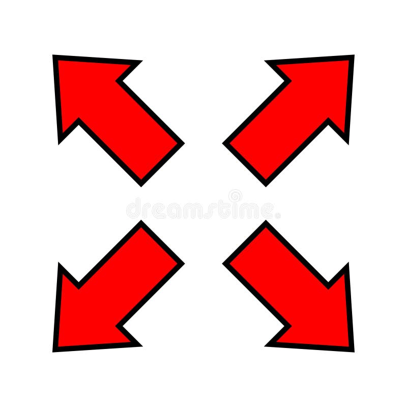Red Arrow and Diagonal Arrow Sign for Map, Arrow Button for Graphic ...