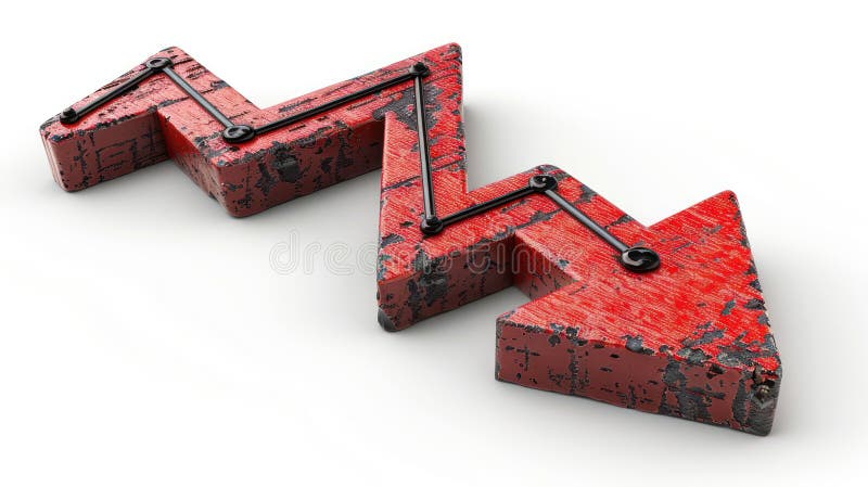 Red Arrow Down, Falling Markets, Economic Crisis. Generative AI Stock ...