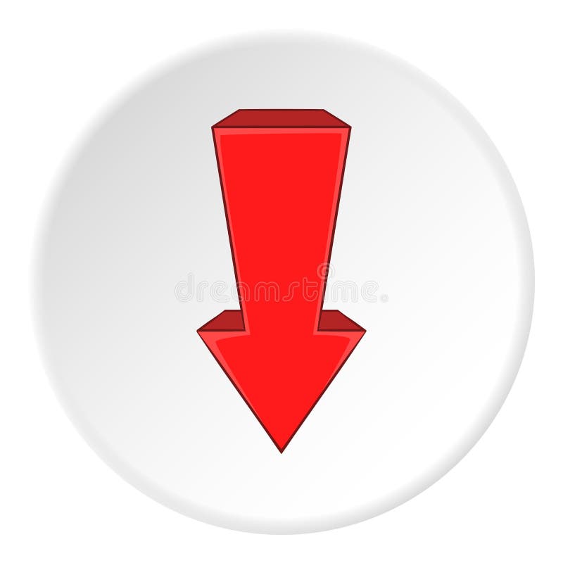 Red Arrow Down Icon, Cartoon Style Stock Vector - Illustration of arrow ...