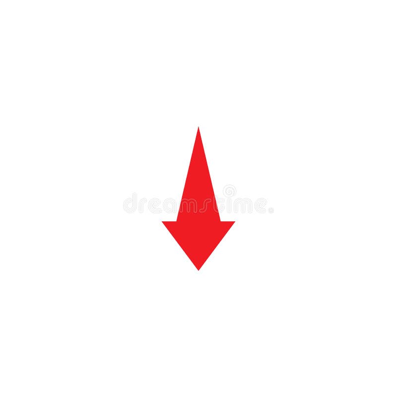 Red Arrow Down Icon. Decrease, Fall, Crash Concept Stock Illustration ...