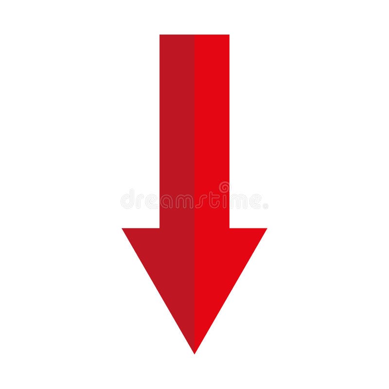Red Arrow Down Icon. Direction Cursor Sign. Navigation Concept ...