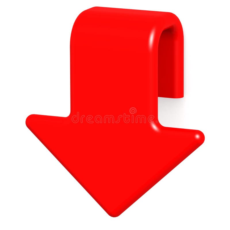 Red arrow down stock illustration. Illustration of green - 46130783
