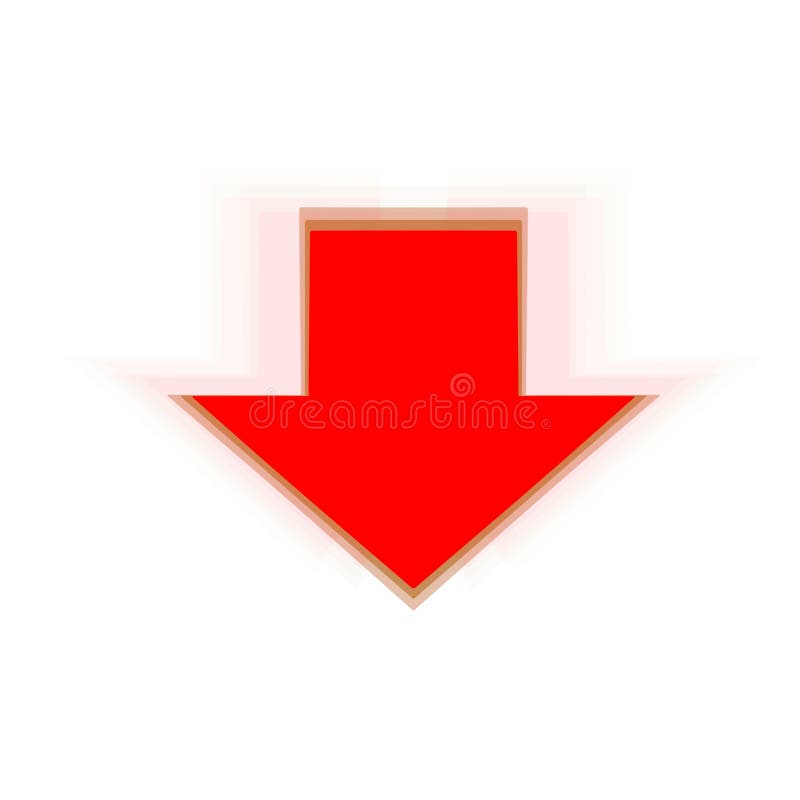 Red Arrow Down Isolated on White Background Stock Illustration ...
