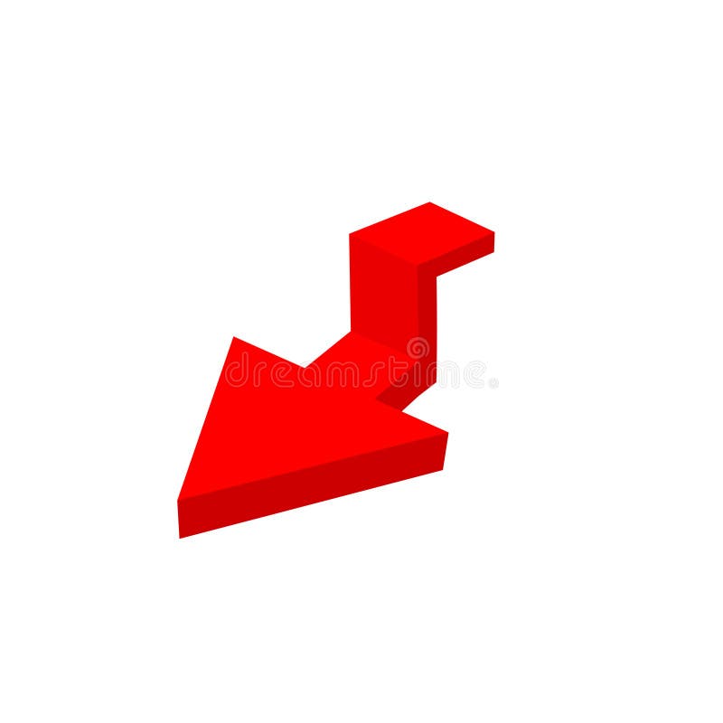 Red Arrow Down Vector Illustration Stock Vector - Illustration of ...