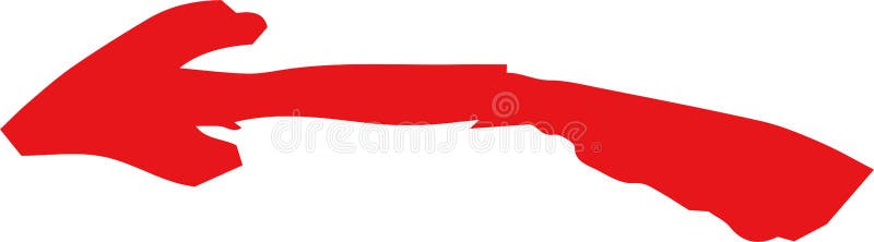 Red Arrow Drawn with Rough Lines Stock Vector - Illustration of mark ...