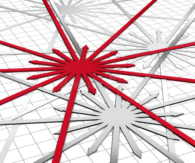 Red arrow expansion stock illustration. Illustration of links - 18165527