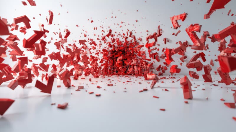 Red Arrow Explosion stock illustration. Illustration of poster - 379748749