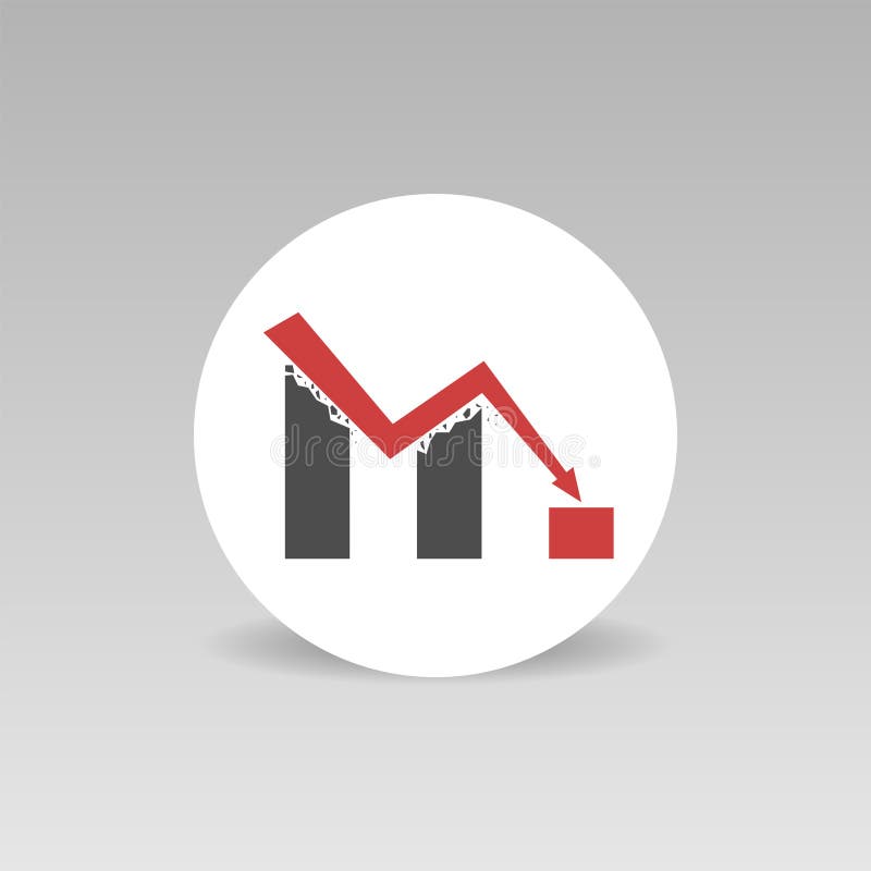 Red Arrow of the Falling Economy Vector Icon Stock Vector ...