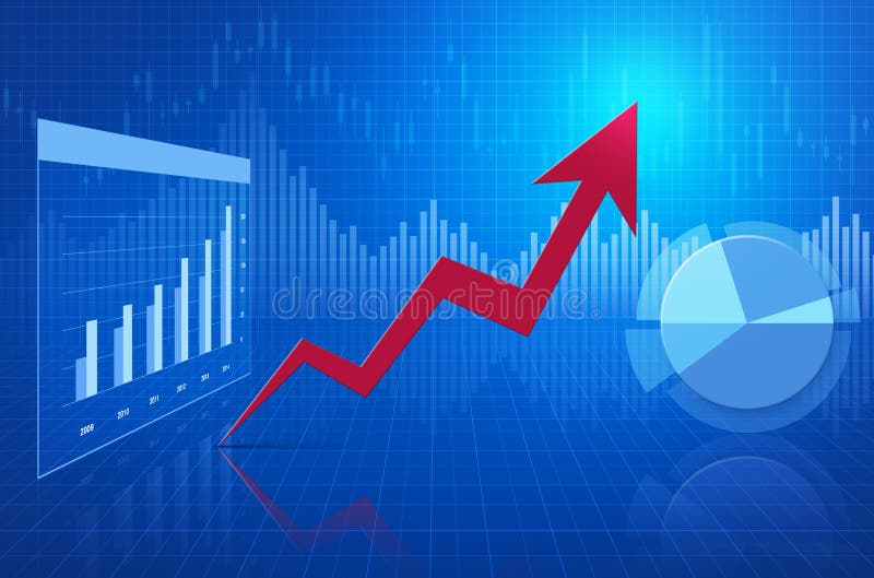 Red Arrow on Financial Chart; Success Concept Stock Illustration ...