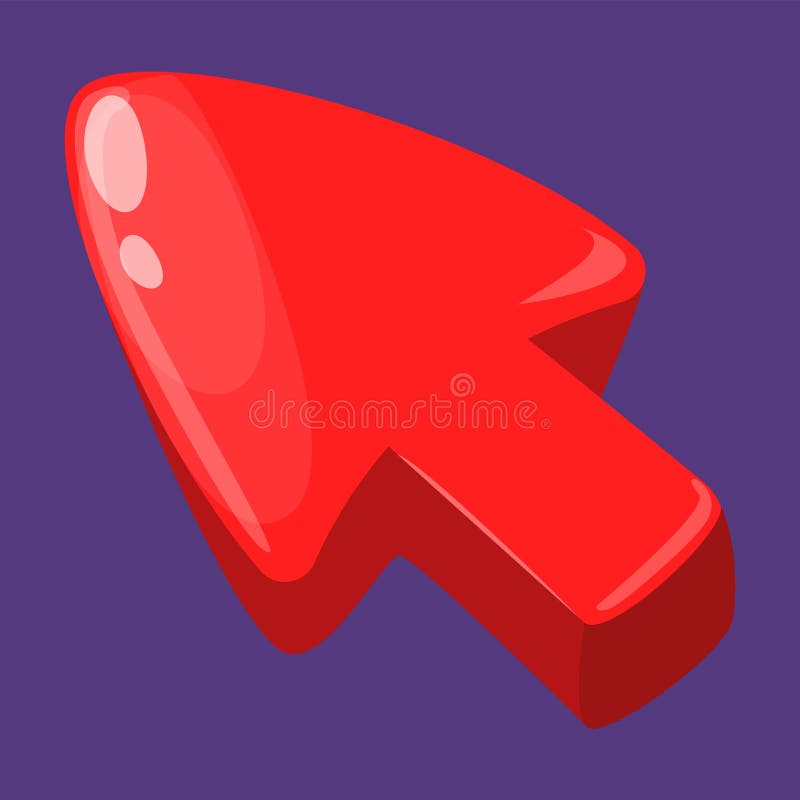 Red Arrow, Game Icon Vector Isolated. Shiny Cursor Stock Vector ...